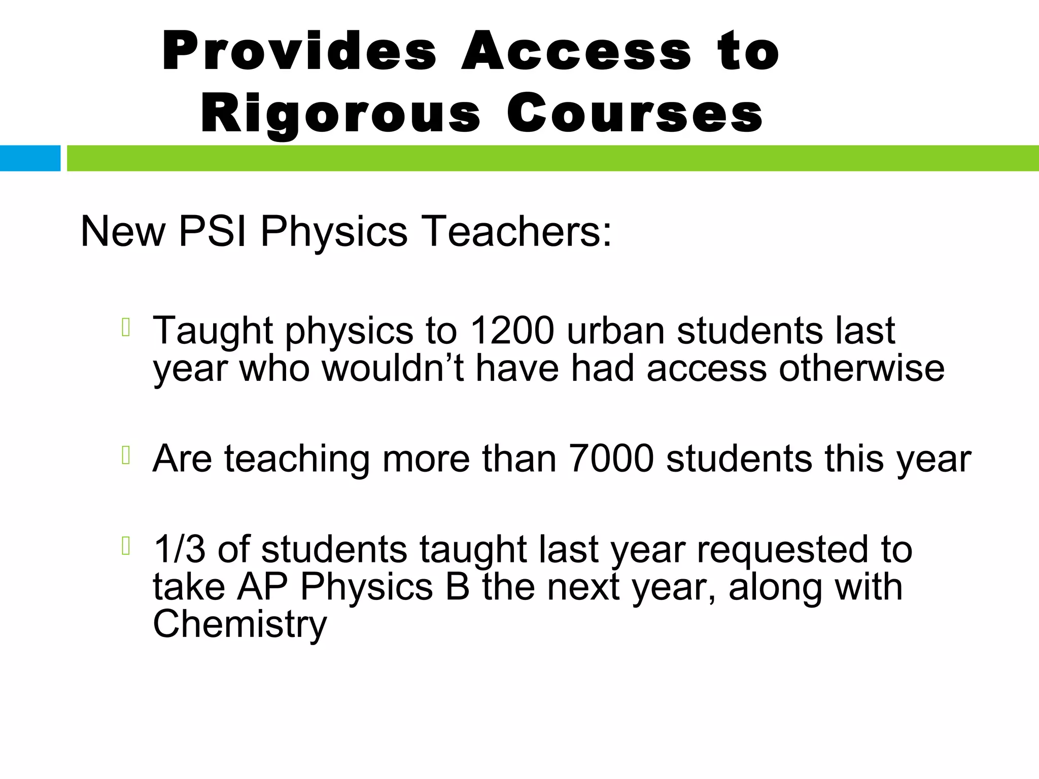 Psi pmi effective new approaches to high school science and k 12 ...