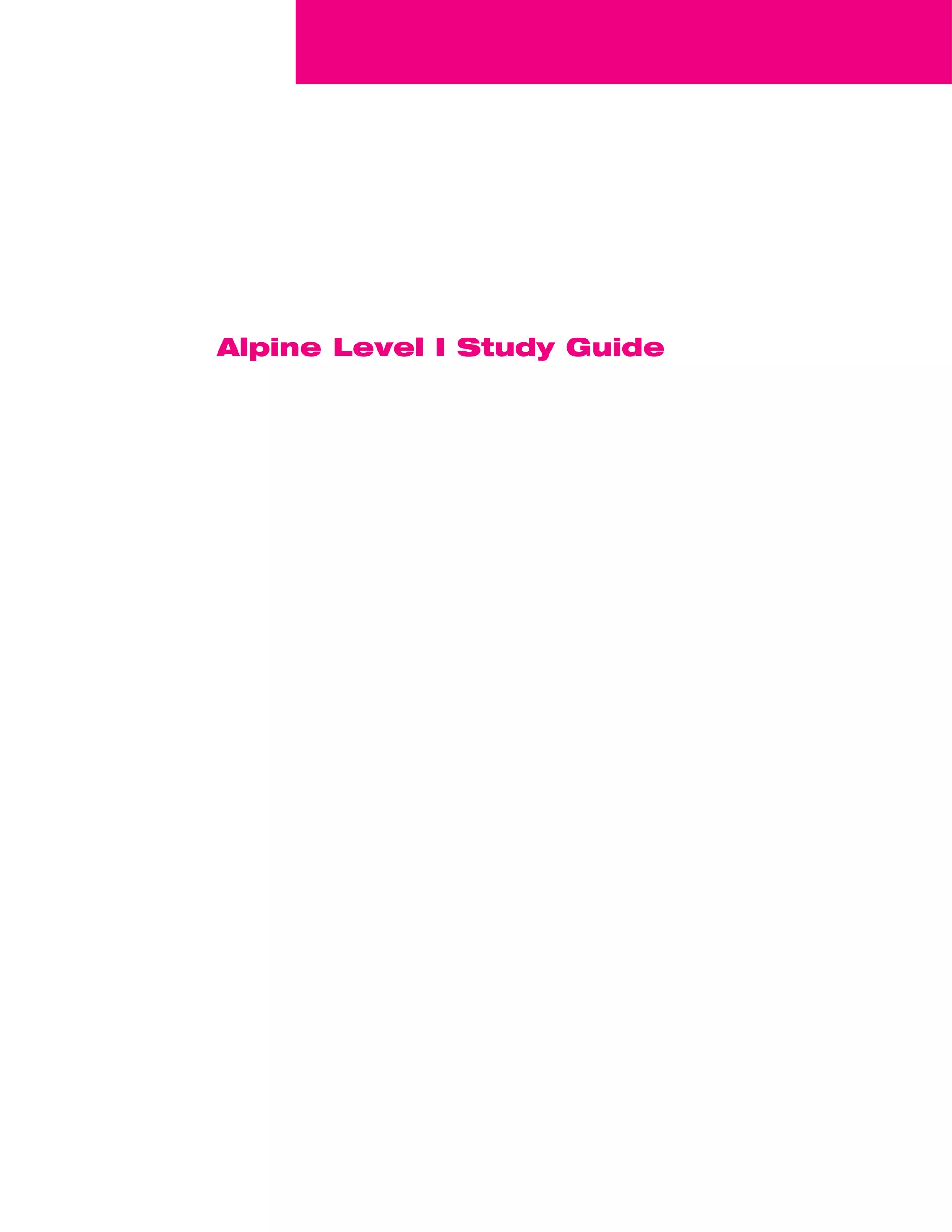 Alpine Snow Skiing Level One Study Guide (PSIA) | PDF