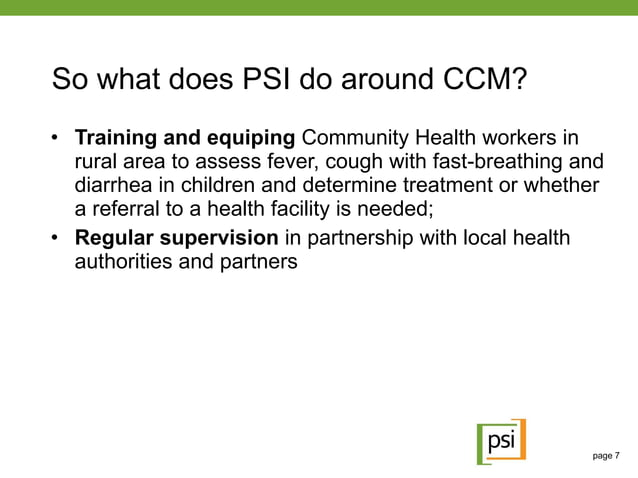 PSI’s experience in Community Case Management programs | PPT ...