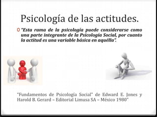 Psicologia de las actitudes. | PPTX