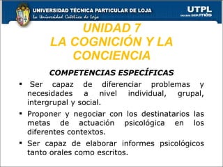 La Cognición y la Conciencia | PPT