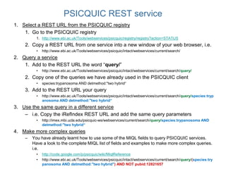 PSICQUIC tutorial | PPT