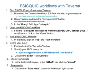 PSICQUIC tutorial | PPT