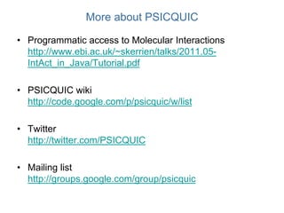 PSICQUIC tutorial | PPT
