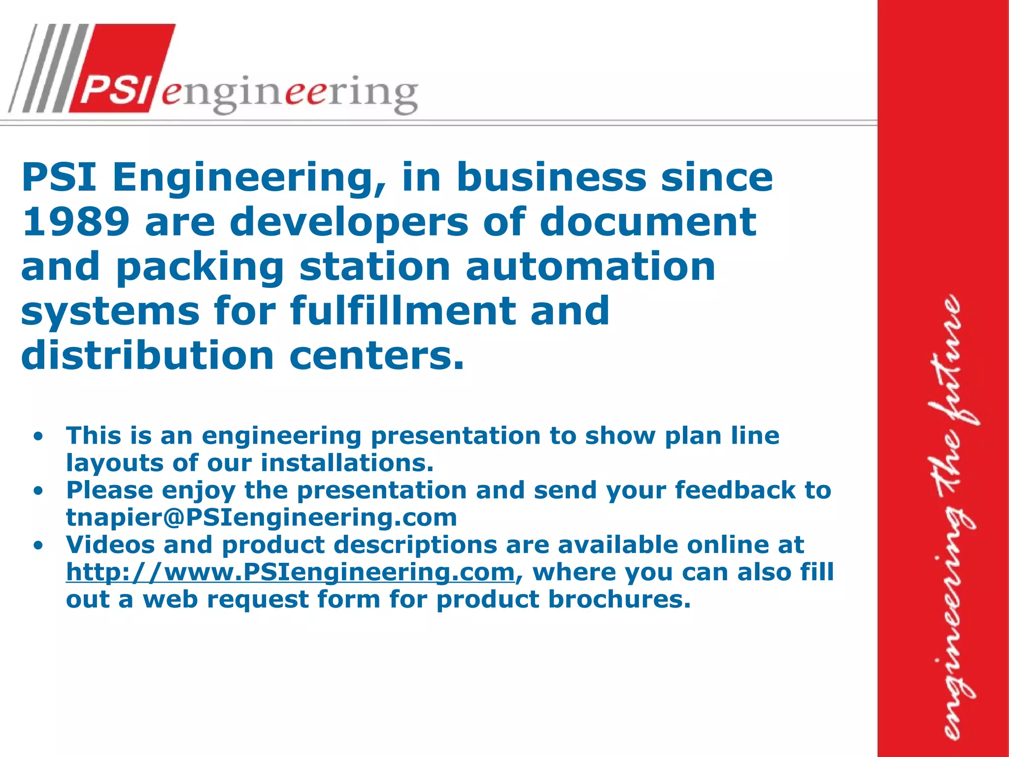PSI Engineering Installation Applications | PPT