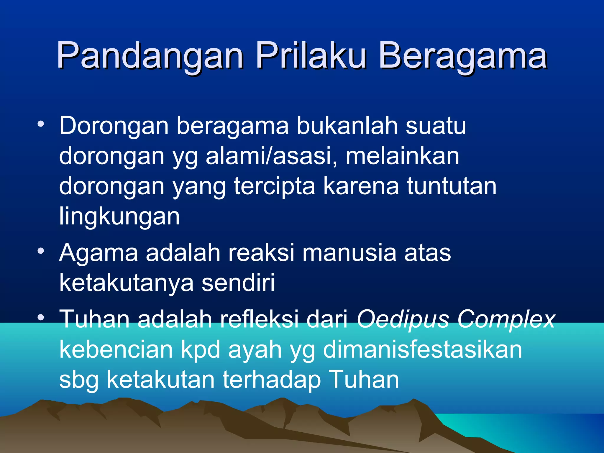 Psikoanalisis tentang prilaku agama | PPT