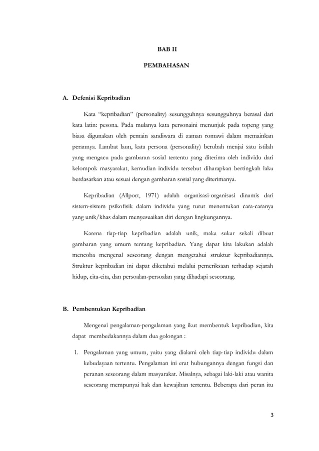 Psikologi Kepribadian | DOC