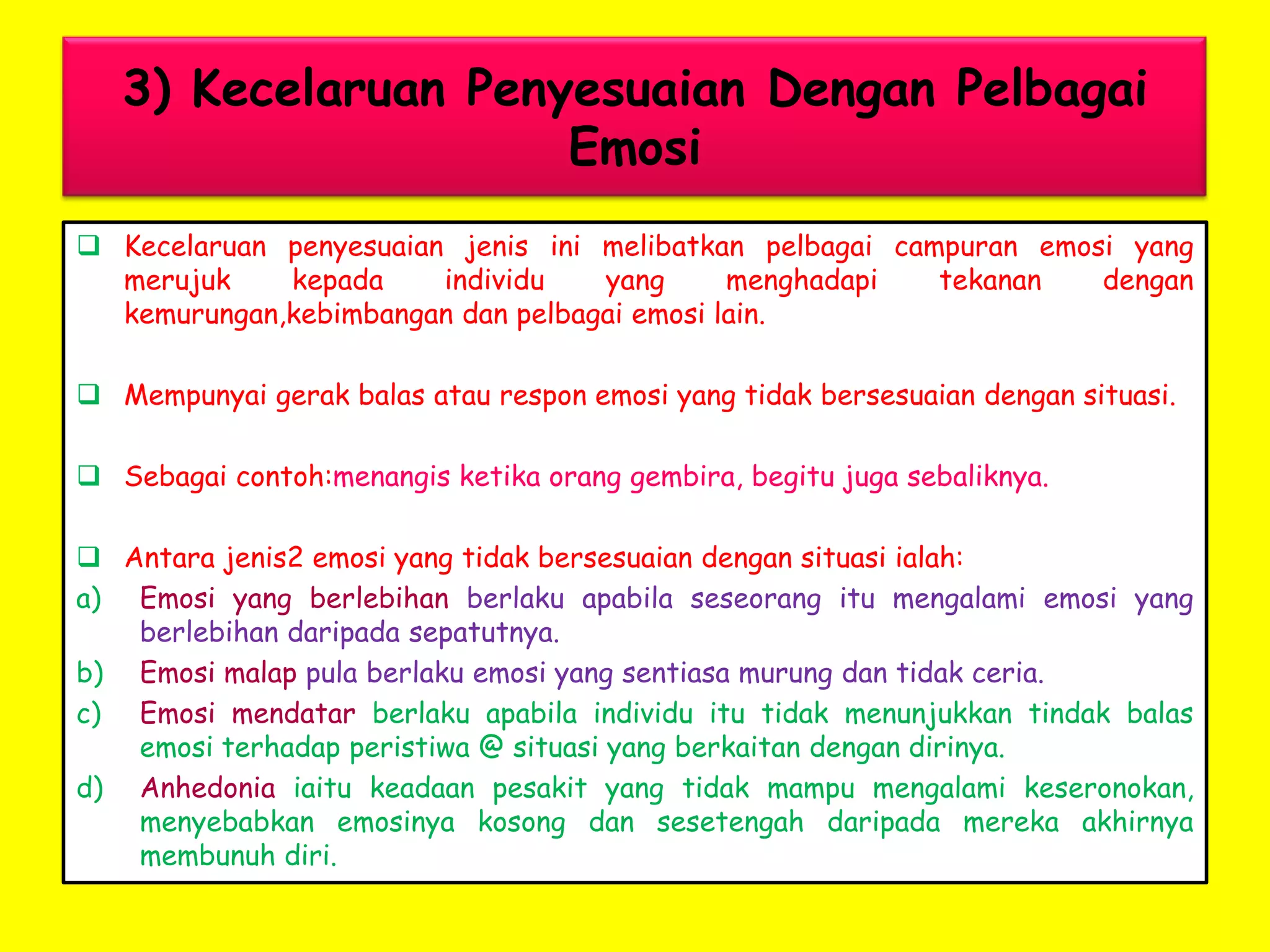 Psikologi bilazim : KECELARUAN PENYESUAIAN | PPTX