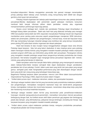 Psikologi dalam dunia kerja | DOCX