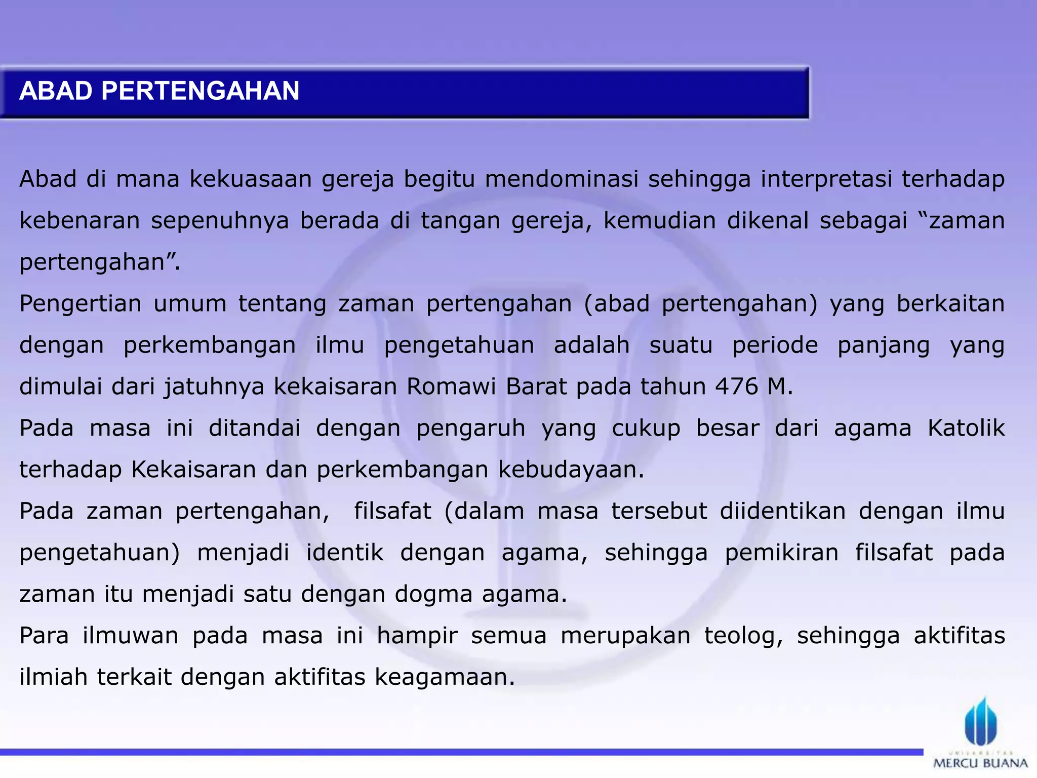 Psikologi dalm pandangan gereja dan masa renaissance | PPTX