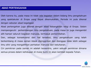Psikologi dalm pandangan gereja dan masa renaissance | PPTX