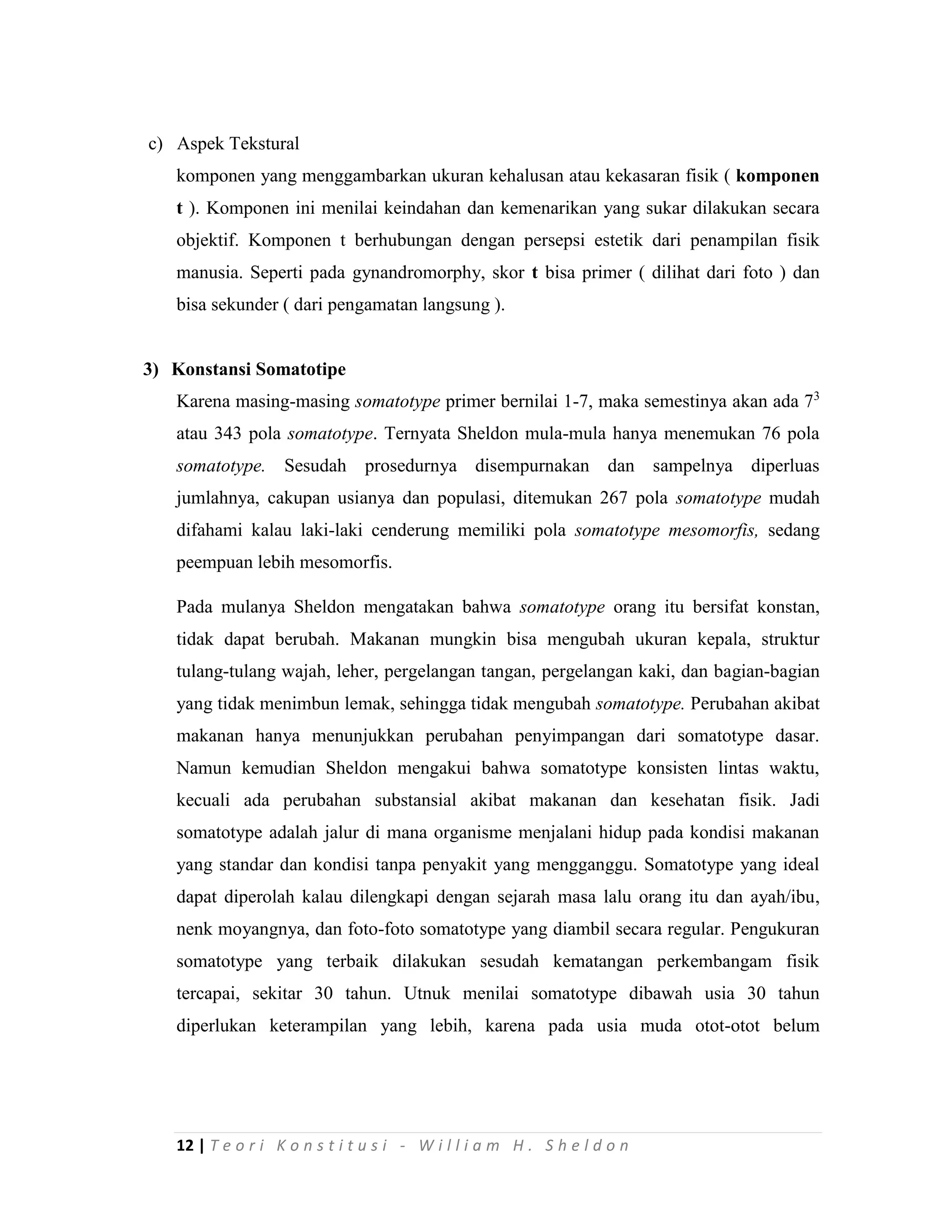 Psikologi konstitusi william herbert Sheldon | PDF