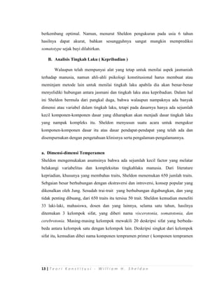 Psikologi konstitusi william herbert Sheldon | PDF