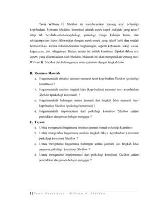 Psikologi konstitusi william herbert Sheldon | PDF