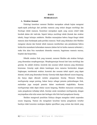 Psikologi konstitusi william herbert Sheldon | PDF