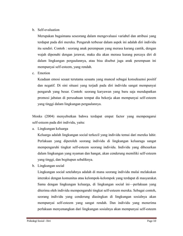 Psikologi sosial - "Diri atau Konsep Diri" | PDF