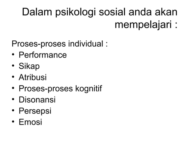 Psikologi sosial - pengantar psikologi sosial | PPT