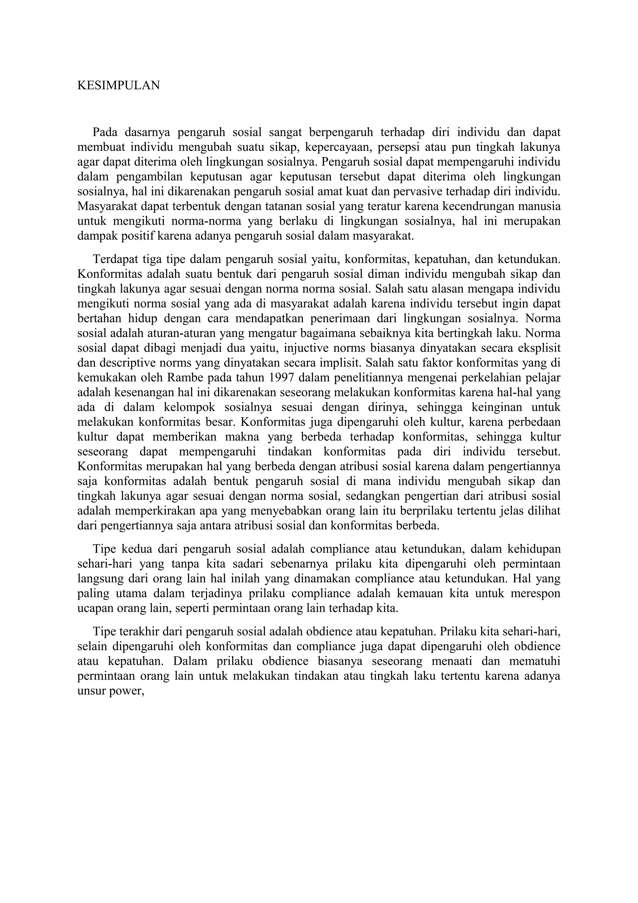 Psikologi sosial pengaruh sosial-kelompok 10 | DOC