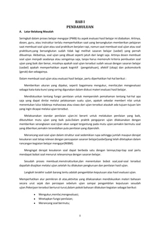 Psikologi pendidikan, penilaian, pengukuran, instrumen, dan evaluasi belajar | DOCX