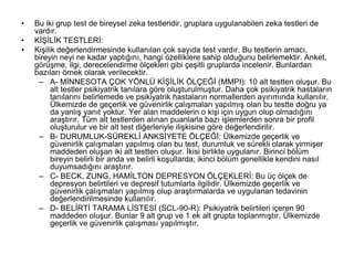 Psikolojik_testler (fazlası için www.tipfakultesi.org) | PDF