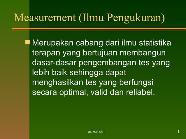 Psikometri 1 | PPT