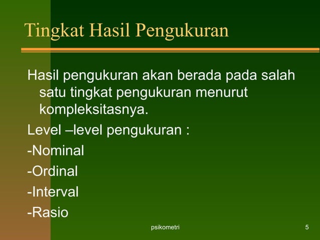 Psikometri 1 | PPT