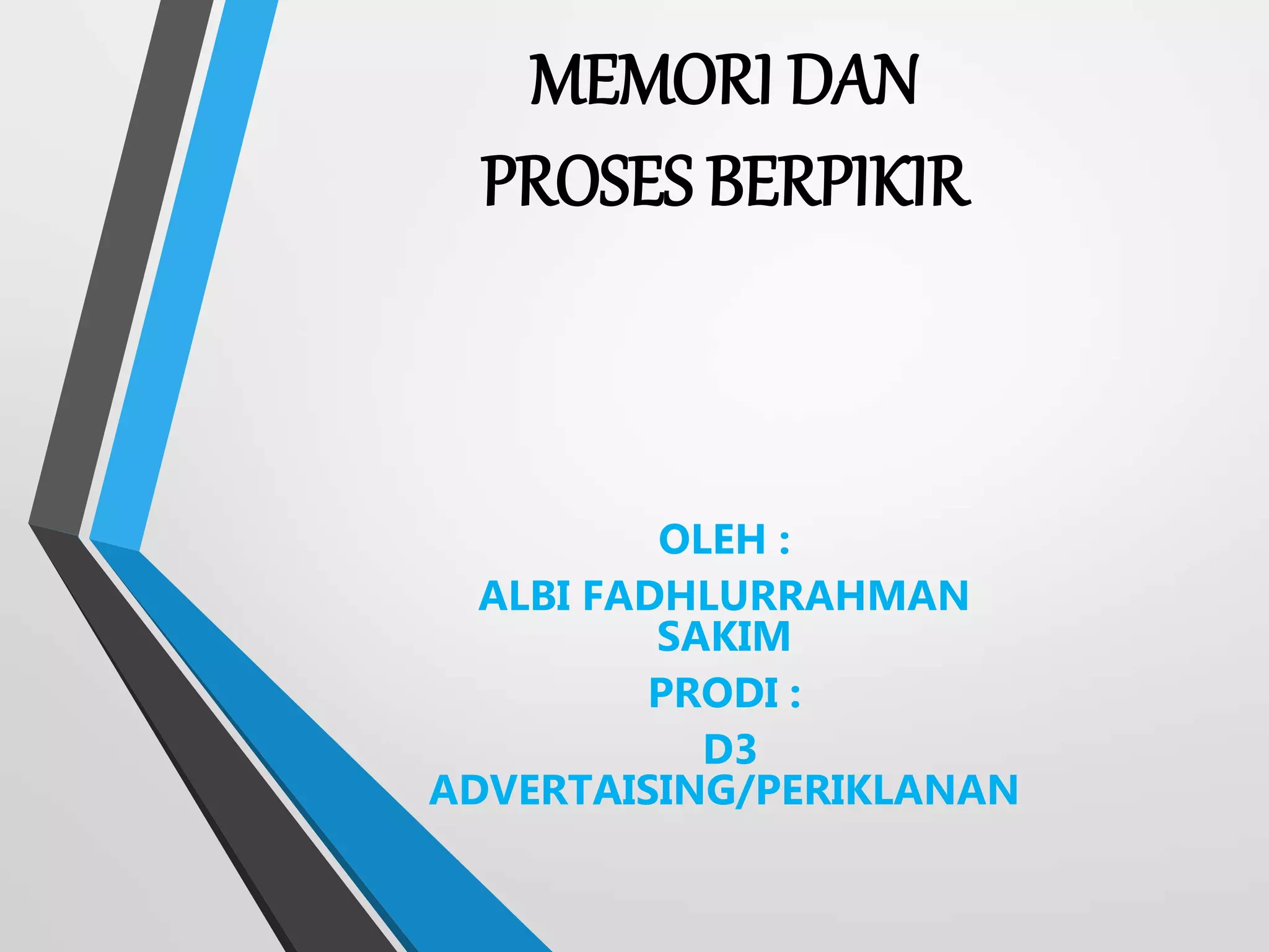 Psikologi memori & berfikir | PPT