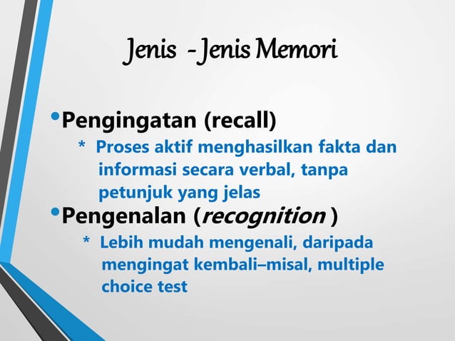 Psikologi memori & berfikir | PPT