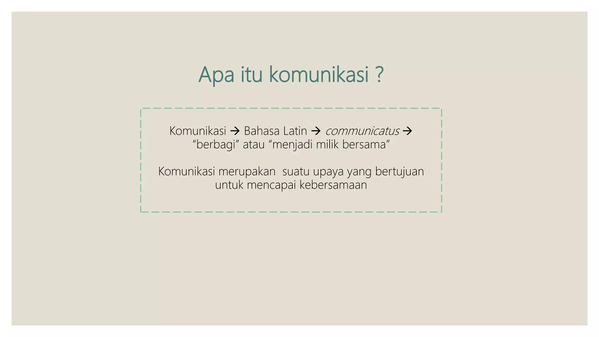 Definisi Komunikasi | PPTX