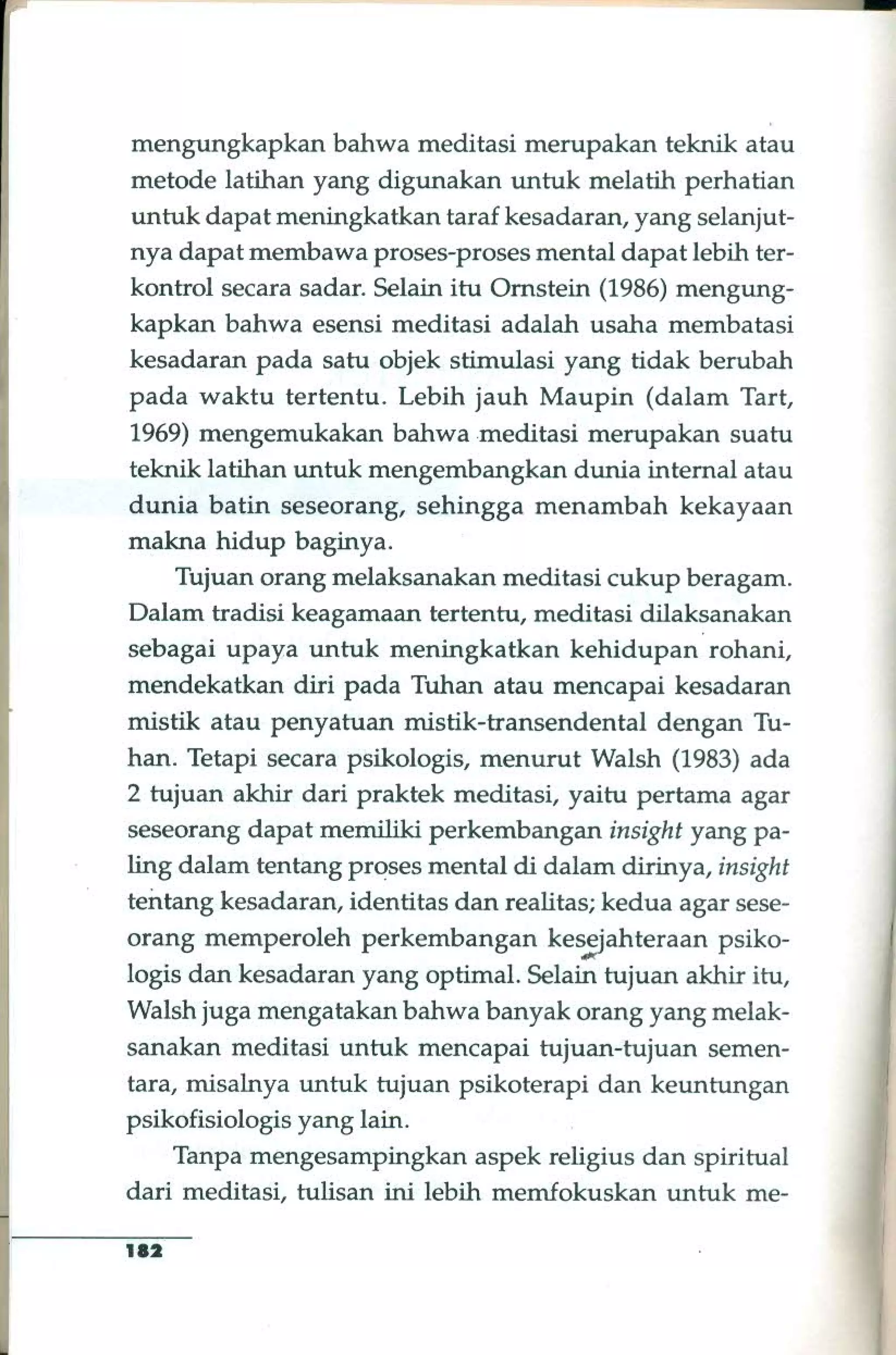 Psikoterapi latihan meditasi untuk psikoterapi | PDF