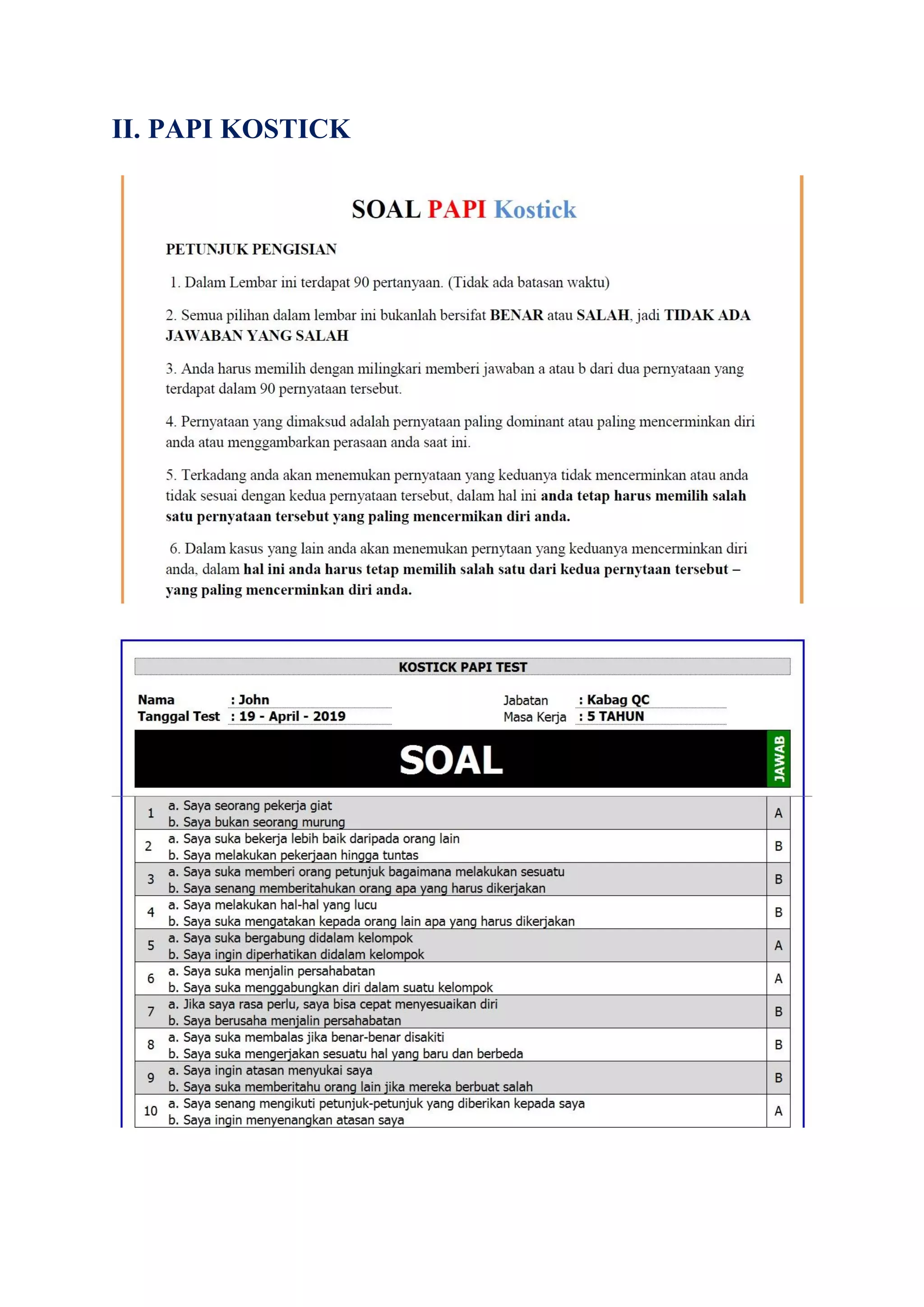 Psikotes kepribadian dan software skoringnya - papi kostick dan disc | PDF