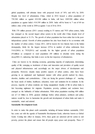 Strategy for Promoting Sustainable Cities in India | DOCX