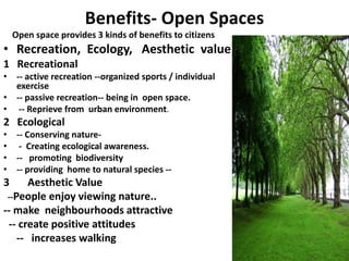 Planning for Open Spaces to make cities Healthy | PPTX