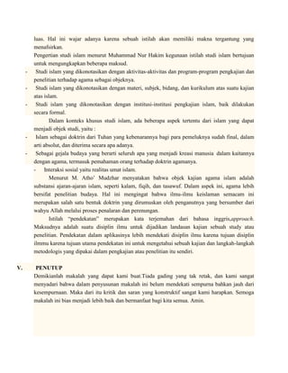 Pengertian Psi ( pengantar studi islam ) | DOCX