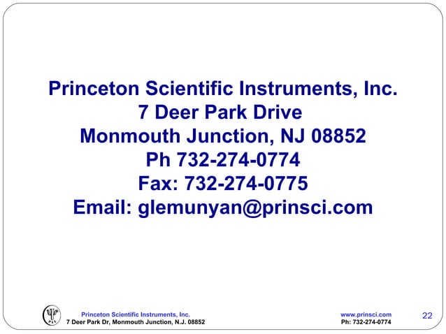 Princeton Scientific Instruments | PPT | Chemistry | Science