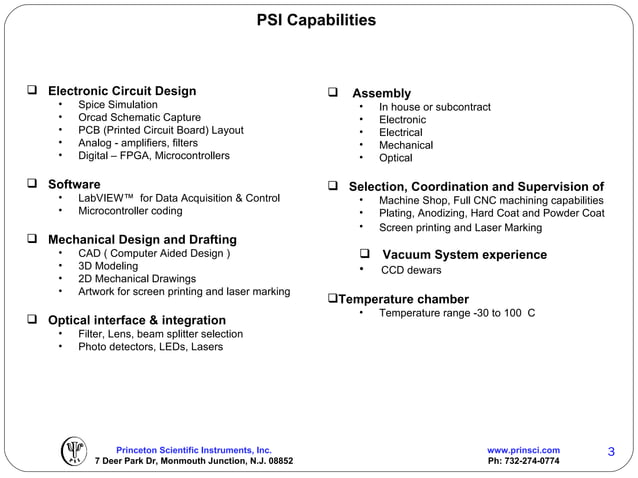 Princeton Scientific Instruments | PPT | Chemistry | Science