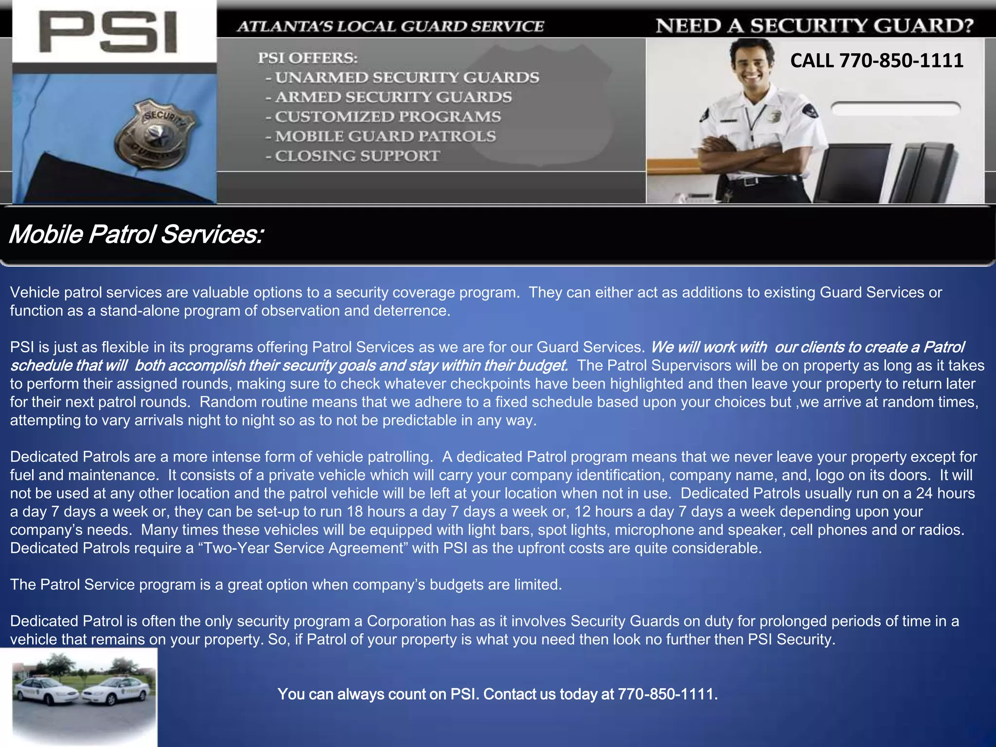 PSI Security Services Power Point | PPSX | Business Utilities | Business