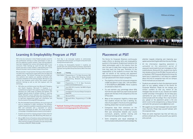 Psit kanpur-brochure | PDF | Educational Assessment | Education