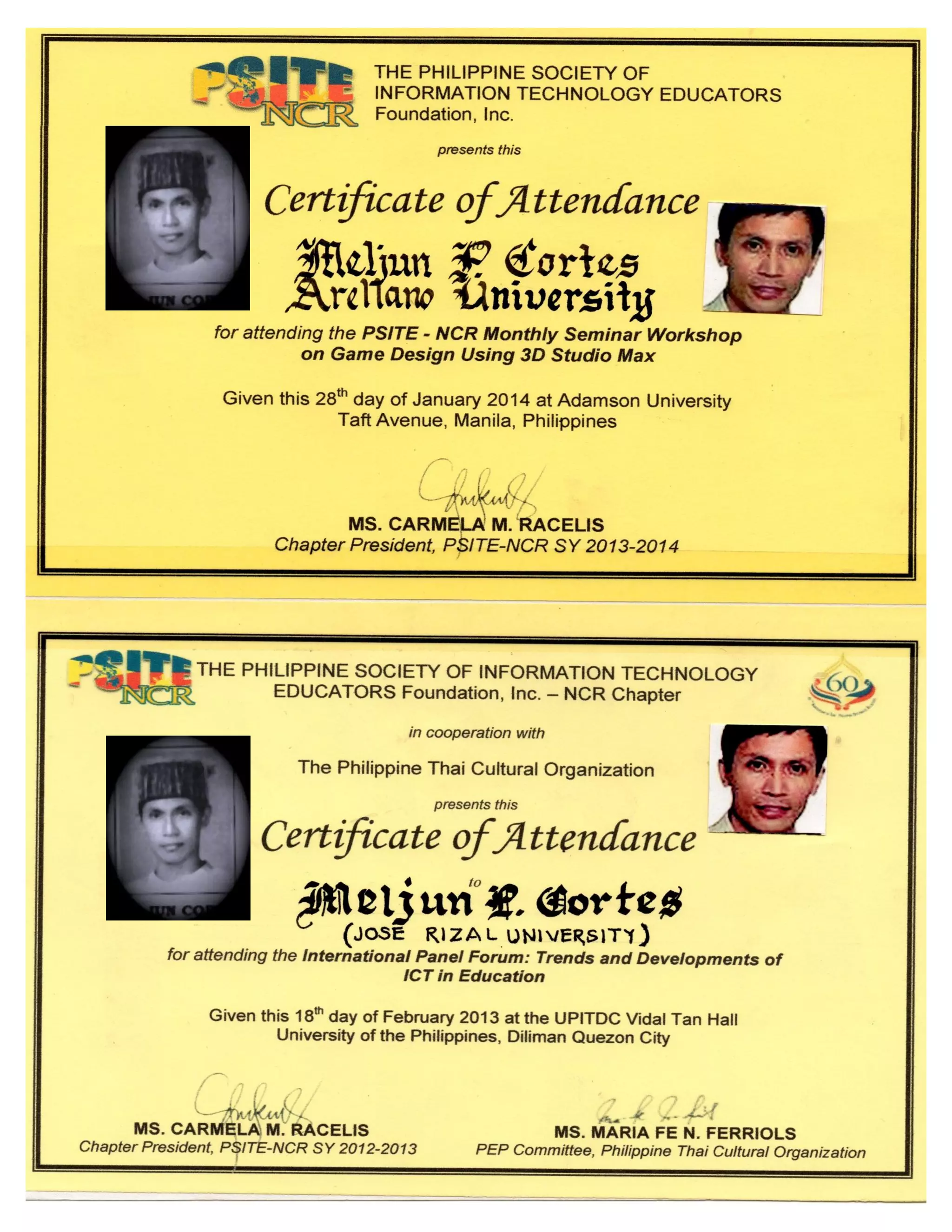 PSITE certificate_game_design_using_3_d_studio_max_and_international_panel_forum | PDF