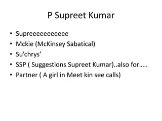 P Supreet Kumar | PPTX