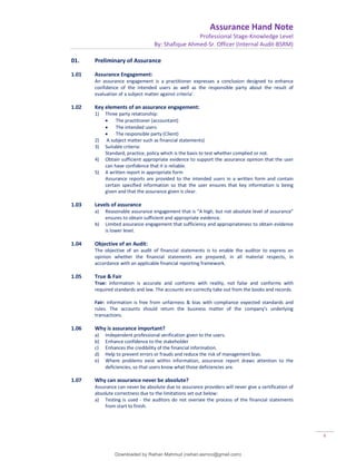 psk-assurance-hand-note.pdf | Business Accounting & Finance | Business