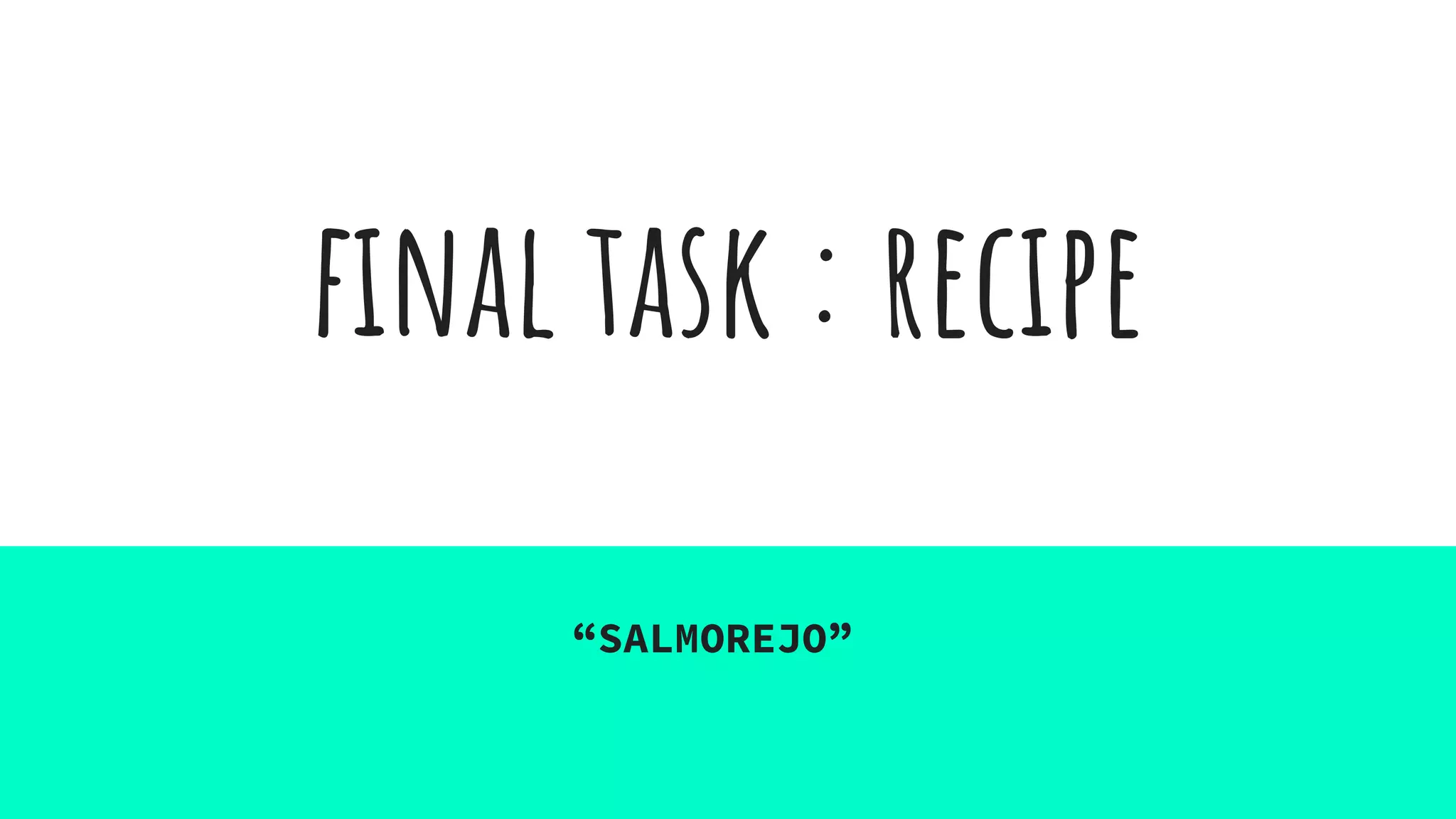 Final task : recipe | PPT