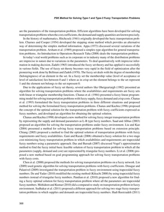 PSK Method for Solving Type-1 and Type-3 Fuzzy Transportation Problems | PDF