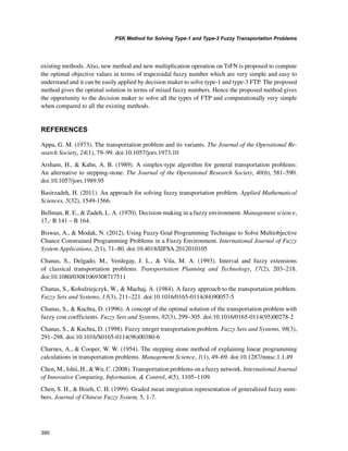 PSK Method for Solving Type-1 and Type-3 Fuzzy Transportation Problems | PDF
