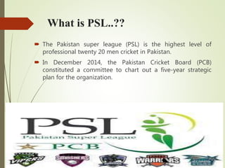 pakistan super league | PPTX
