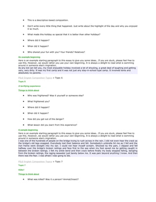 Psle english composition topics | ODT