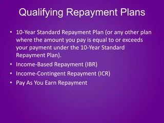 Public Service Loan Forgiveness | PPTX | Student Loans | Personal Debt