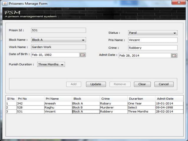 Prison management system | PPTX | Databases | Computer Software and ...