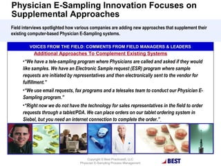 Physician E-Sampling Report Summary | PPTX