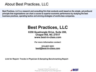 Physician E-Sampling Report Summary | PPTX